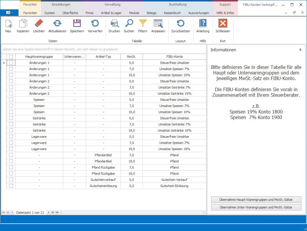 Gastronomie DATEV FiBu Add-On für GastroSoft
